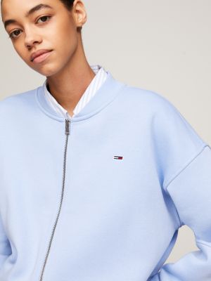 Essential Zip Thru Relaxed Bomber Jacket Blue Tommy Hilfiger