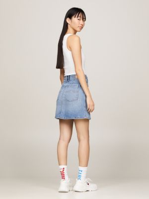 A Line Minirok Van Faded Denim Met Knopen Blauw Tommy Hilfiger