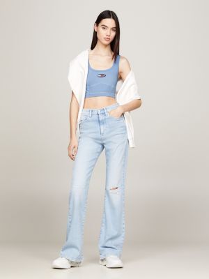 Archive Logo Bralette Crop Top | Blue | Tommy Hilfiger