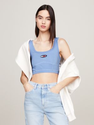 Archive Logo Bralette Crop Top | Blue | Tommy Hilfiger