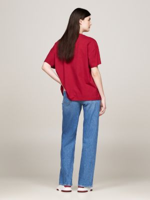 Varsity Logo Oversized T-Shirt | Red | Tommy Hilfiger