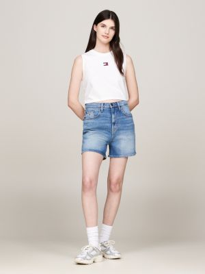 Boxy Fit Tanktop Met Badge Wit Tommy Hilfiger