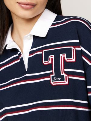 Letterman Stripe Relaxed Fit Rugby Polo | Blue | Tommy Hilfiger