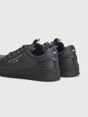 Baskets à Lacets Et Bande Emblématique Noir Tommy Hilfiger