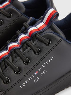 Baskets à Lacets Et Bande Emblématique Noir Tommy Hilfiger