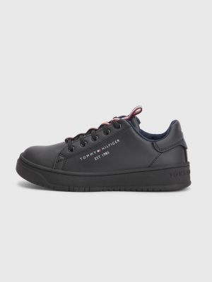 Baskets à Lacets Et Bande Emblématique Noir Tommy Hilfiger