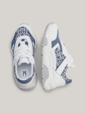 Lace Up Sneaker Mit Monogramm Weiß Tommy Hilfiger