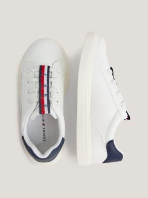 Signature Tape Lace Up Trainers White Tommy Hilfiger