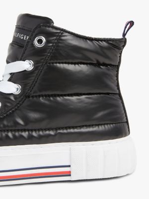 Hoge Sneaker Met Signature Details Zwart Tommy Hilfiger