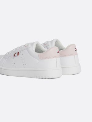 Lace Up Sneaker Mit Kontrast Bahn Weiß Tommy Hilfiger