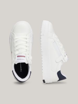 Chunky Vetersneaker Met Contrasterende Hiel Wit Tommy Hilfiger