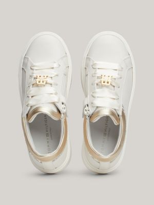 Sneaker Met Lintveters En Glitterdetail Roze Tommy Hilfiger