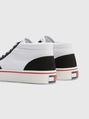 Mid Top Skater Sneaker Aus Canvas Weiß Tommy Hilfiger