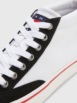 Mid Top Skater Sneaker Aus Canvas Weiß Tommy Hilfiger