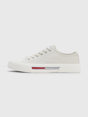 Canvas Sneaker Mit Branding Detail Beige Tommy Hilfiger
