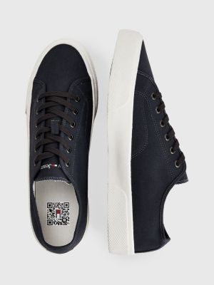 Canvas Sneaker Mit Branding Detail Grau Tommy Hilfiger
