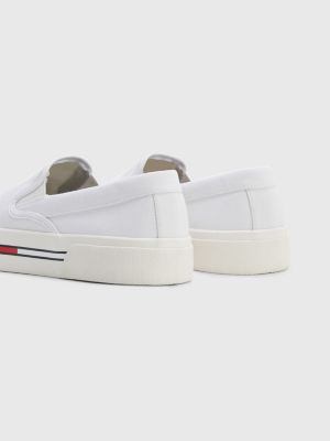 Slip On Canvas Trainers White Tommy Hilfiger