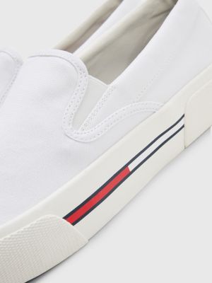 Slip On Canvas Trainers White Tommy Hilfiger