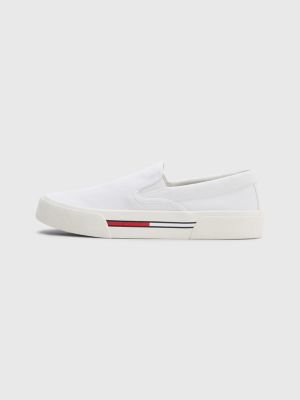 Slipper Sneaker Aus Canvas Weiß Tommy Hilfiger