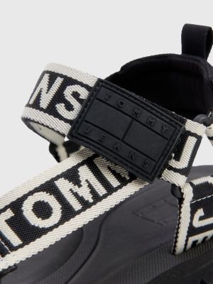 Sandaal Met Repeat Logo Op De Banden Zwart Tommy Hilfiger