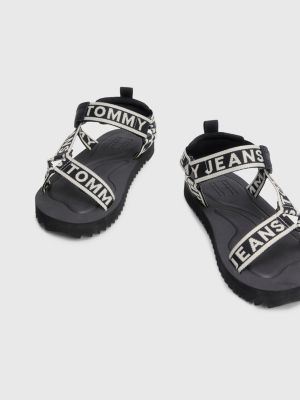 Sandaal Met Repeat Logo Op De Banden Zwart Tommy Hilfiger