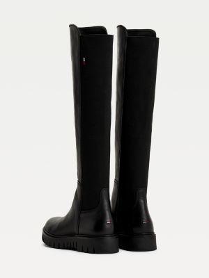 Bottes Essential En Cuir à Semelle Crantée Noir Tommy Hilfiger