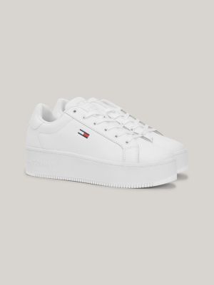 Essential Flatform Sneaker Aus Leder Weiß Tommy Hilfiger