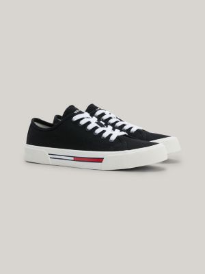Canvas Signature Detail Trainers Black Tommy Hilfiger