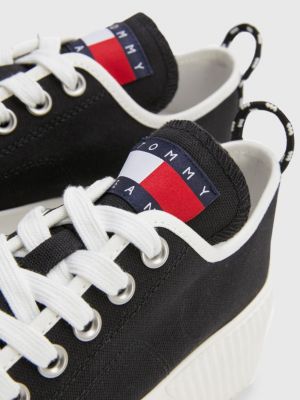 Flatform Sneaker Aus Canvas Mit Dicker Sohle Schwarz Tommy Hilfiger