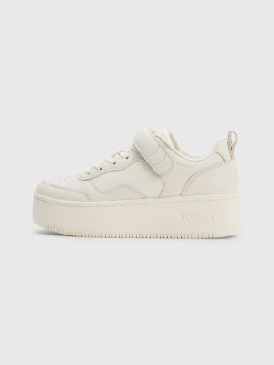 Platformsneaker Met Klittenbandsluiting Beige Tommy Hilfiger