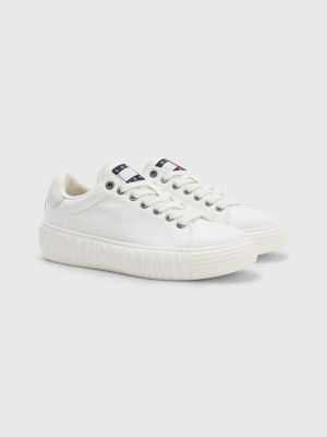 Cupsole Sneaker Aus Canvas Weiß Tommy Hilfiger
