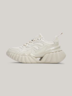 Sneaker Aus Mesh Ledermix Mit 3d Sohle Beige Tommy Hilfiger