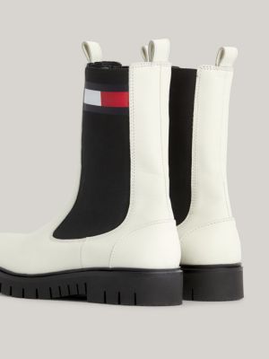 Hoher Chelsea Boot Aus Leder Weiß Tommy Hilfiger