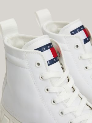 Mid Top Flatform Sneaker Mit Klobiger Sohle Weiß Tommy Hilfiger