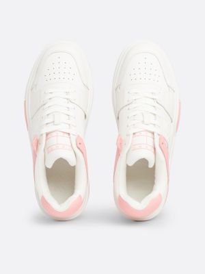 Baskets The Brooklyn En Cuir Multitextures Rose Tommy Hilfiger