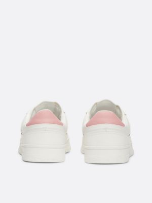 Baskets Multitextures En Daim Blanc Tommy Hilfiger