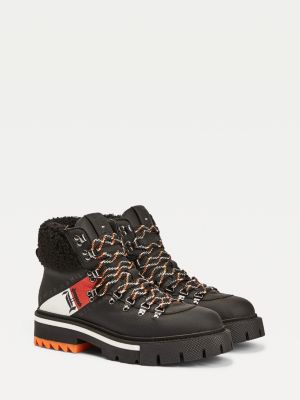 Lewis Hamilton Shearling Chunky Boots | BLACK | Tommy Hilfiger
