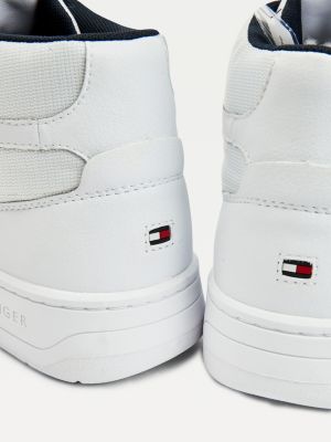 High Top Basketball Ledersneaker Mit Cupsole Weiß Tommy Hilfiger