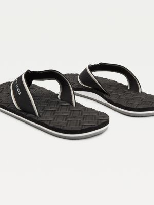 Webbing Strap Flip Flops Black Tommy Hilfiger