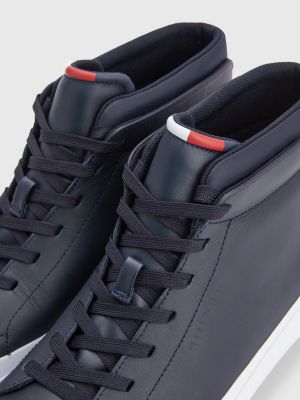 High Top Ledersneaker Blau Tommy Hilfiger
