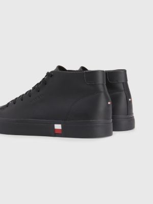Th Modern Signature High Top Ledersneaker Schwarz Tommy Hilfiger