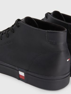 Th Modern Signature High Top Ledersneaker Schwarz Tommy Hilfiger