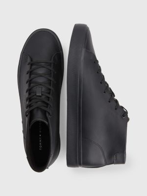 Th Modern Signature High Top Ledersneaker Schwarz Tommy Hilfiger
