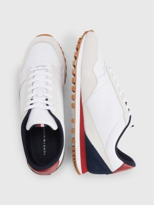 Baskets De Running Elevated En Cuir Blanc Tommy Hilfiger