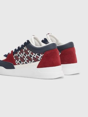 Th Monogram Elevated Ledersneaker Weiß Tommy Hilfiger