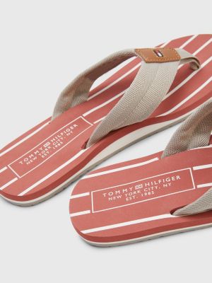 Webbing Logo Flip Flops Beige Tommy Hilfiger