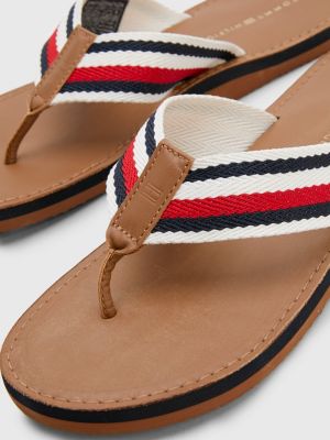 Webbing Strap Flip Flops Brown Tommy Hilfiger