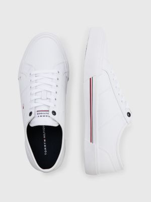Sneaker Met Signature Details En Vlag Wit Tommy Hilfiger