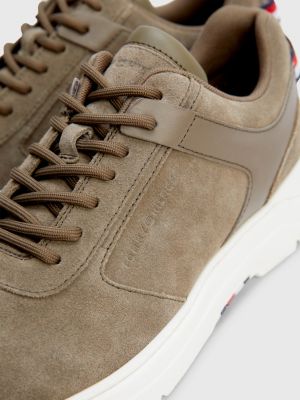 Scarpe Ibride In Camoscio Khaki Tommy Hilfiger