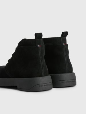 Scarponcini In Camoscio Con Suola Spessa Nero Tommy Hilfiger